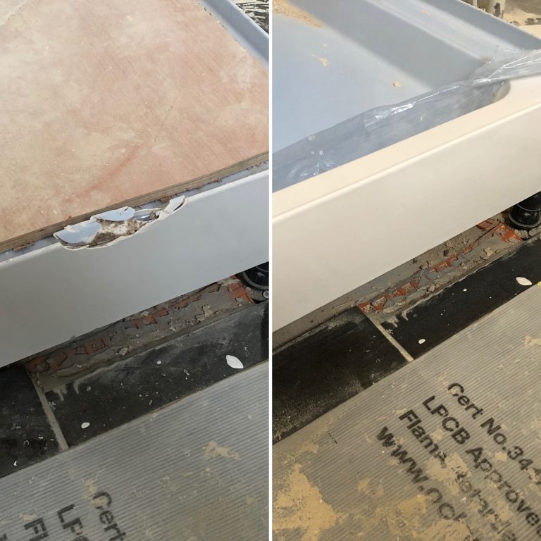 Damaged Shower Tray Edge | Surface Wizard